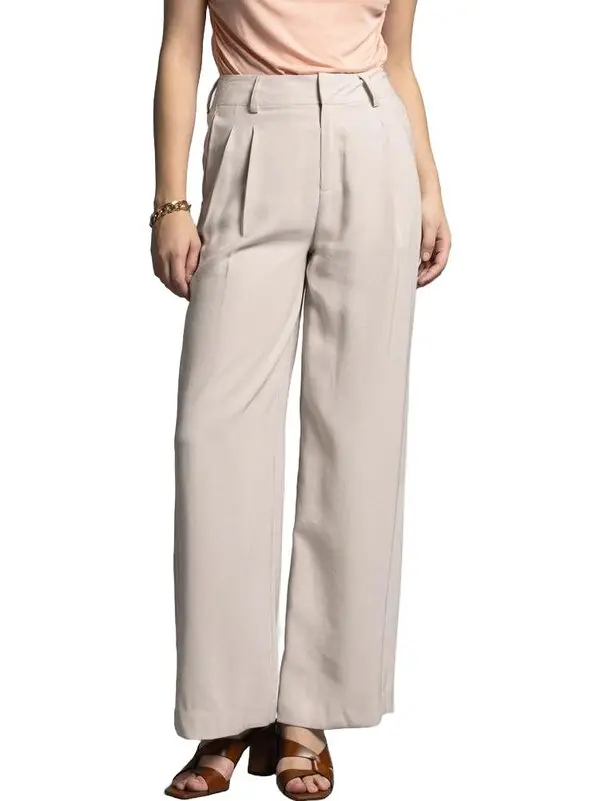 WEEKEND LOS ANGELES Lacy Straight Leg Trousers - Soft Grey