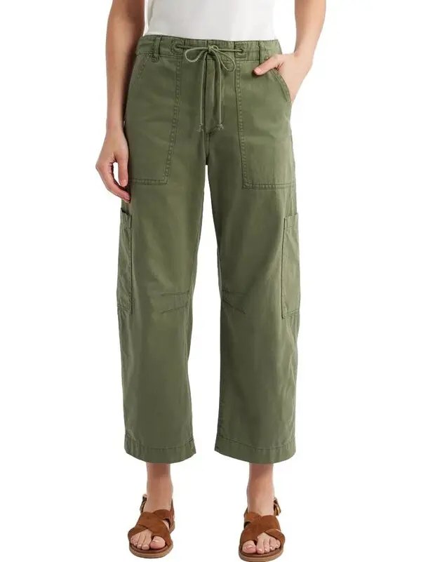 PISTOLA Sabrina High-waist Barrel Twill Utility Pants - Meadow