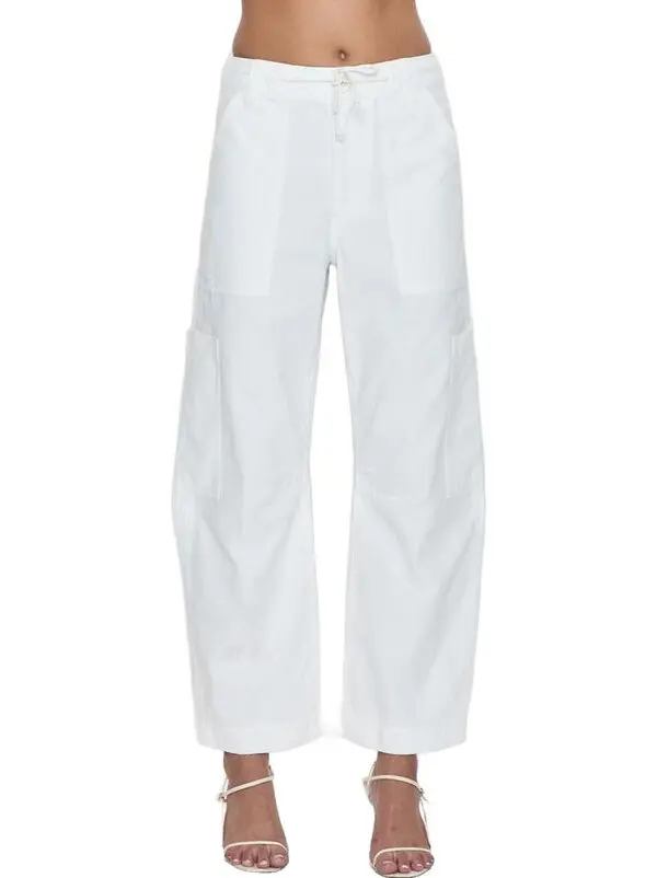 PISTOLA Sabrina High-waist Barrel Twill Utility Pants - White