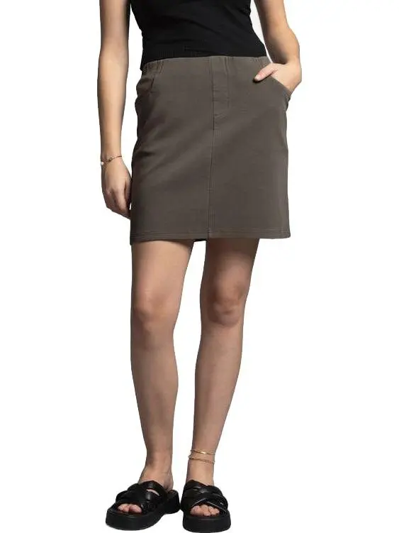 WEEKEND LOS ANGELES Genevieve Cotton Blend Skirt - Black Brown