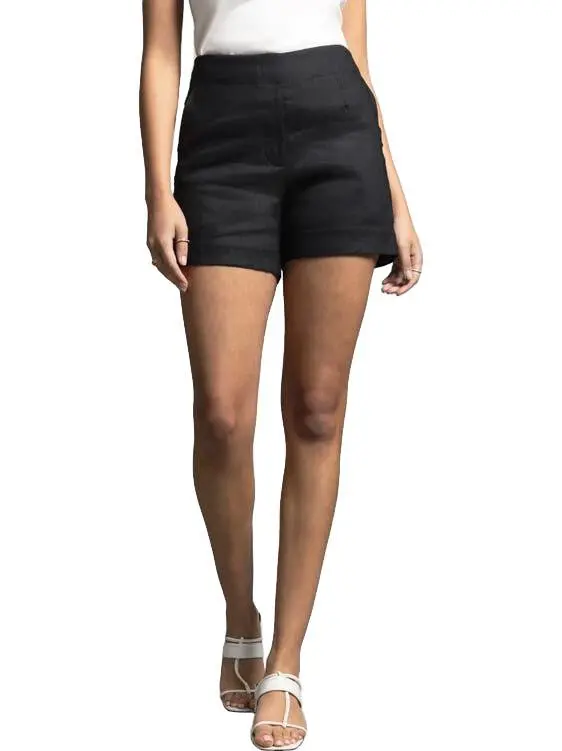 WEEKEND LOS ANGELES Luna Linen Blend Shorts - Black