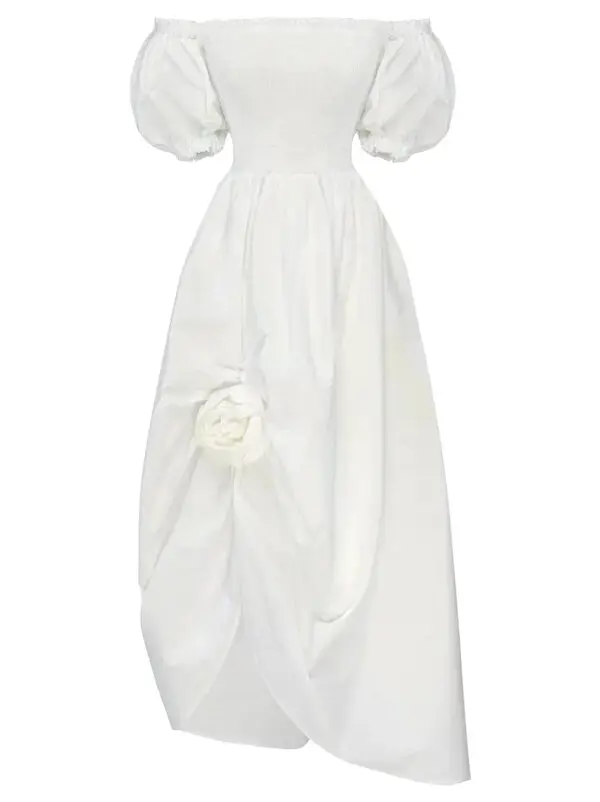 Sleeper Cotton Midi Dress - White