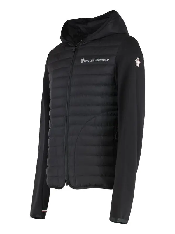 Moncler Cardigan With Padded Front Panel - Black