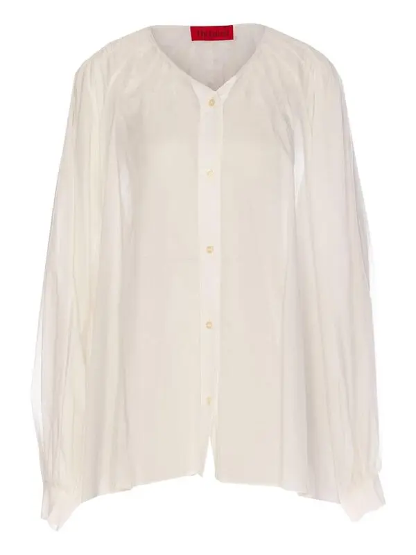 THE LATEST Blouse With Button Closure - White