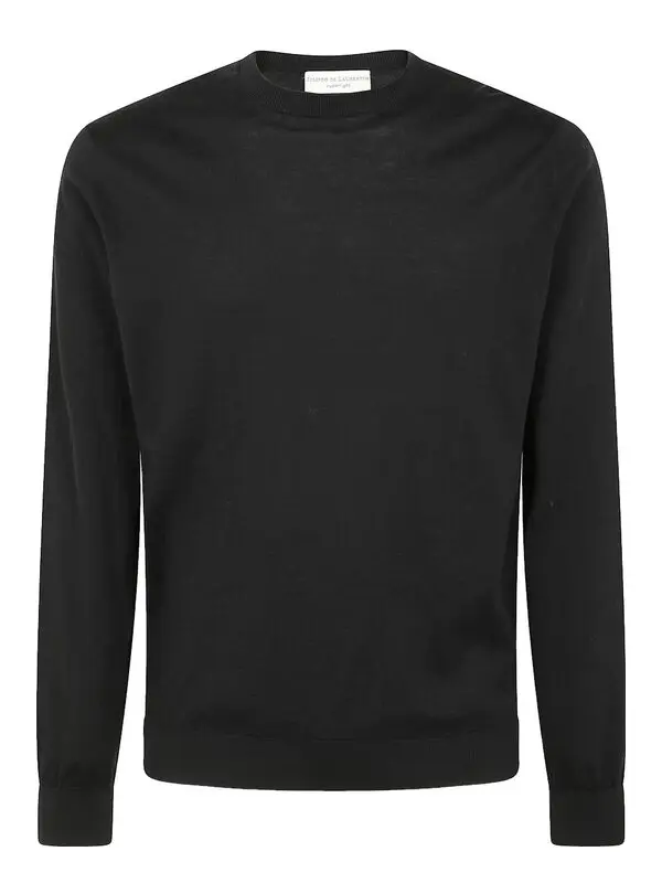 FILIPPO DE LAURENTIIS Long Sleeve Round Neck Sweater - Black