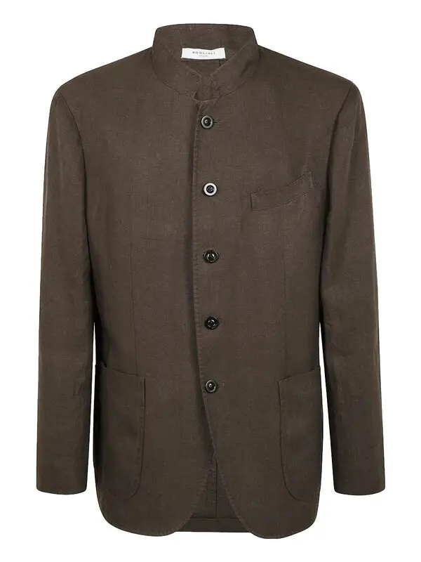 Boglioli Stand Collar Jacket - Brown