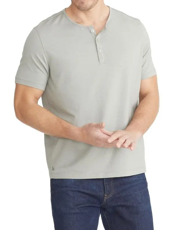 UNTUCKIT Ecosoft Short Sleeve Henley - Light Green