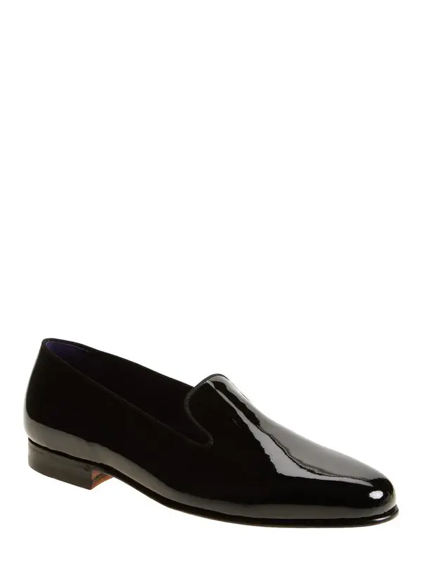 Ralph Lauren Purple Label Alonzo Patent Leather Loafer - Black
