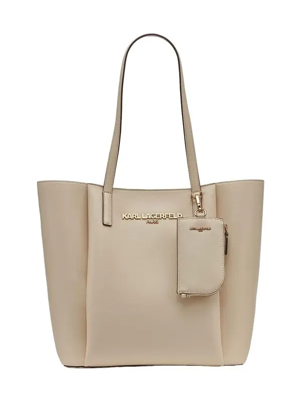 Karl Lagerfeld Paris Smooth Leather Tote - Brie