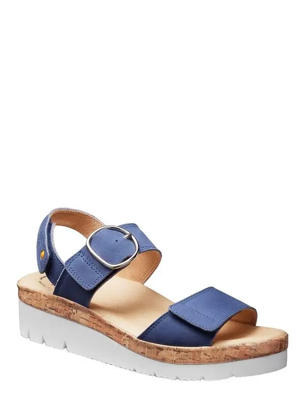 Samuel Hubbard Portola Two Strap Sandal - Blue Nubuck
