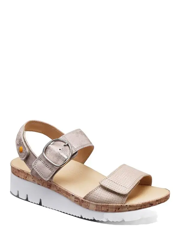Samuel Hubbard Portola Two Strap Sandal - Textured Pearl Leather