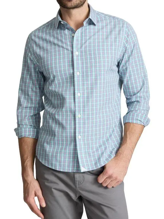 UNTUCKIT Fairchild Plaid Wrinkle Free Cotton Button-up Shirt - Green
