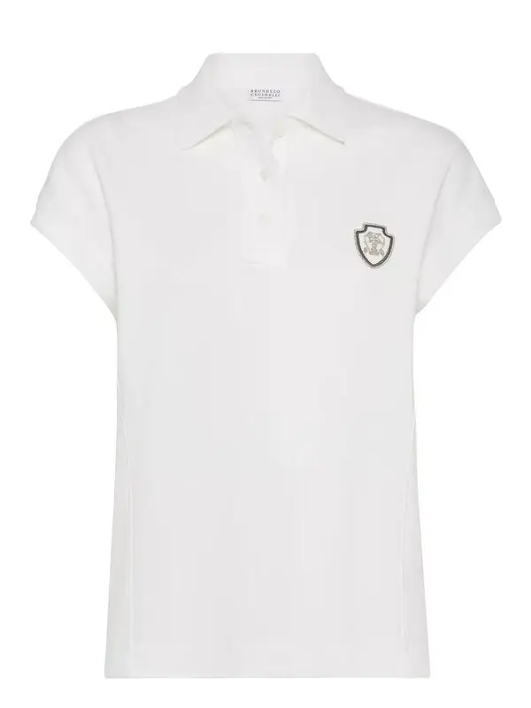 Brunello Cucinelli Logo-patch Polo Shirt - White
