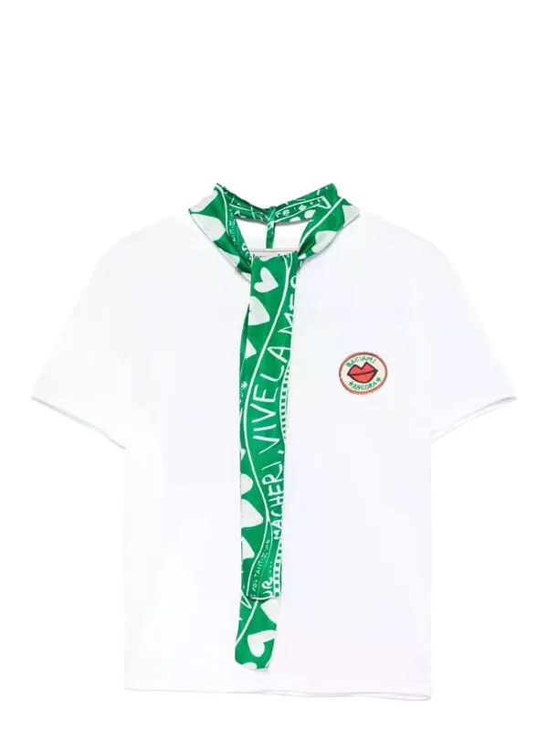 ALESSANDRO ENRIQUEZ Scarf-detail T-shirt - White