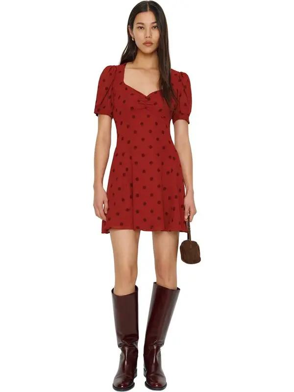 REFORMATION Rebecca Mini Dress - Hot To Dot