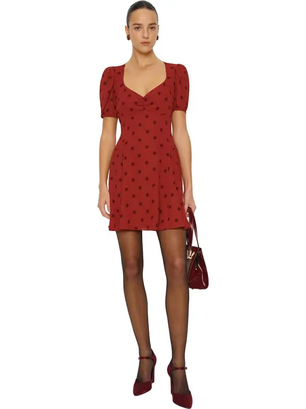 REFORMATION Rebecca Floral Mini Dress - Red