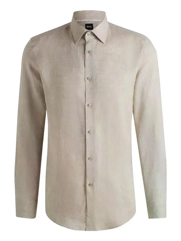 BOSS Button-down Long-sleeve Shirt - Neutrals