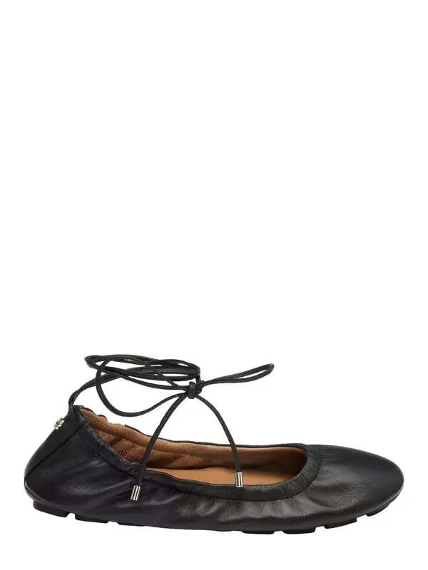 BOSS Leather Ballerina Flats - Black