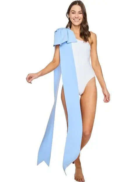 TABACARU Milly One-piece Swimsuit - White With Blue Bow