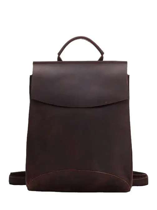 STEEL HORSE LEATHER Gyda Vintage Travel Backpack - Dark Brown