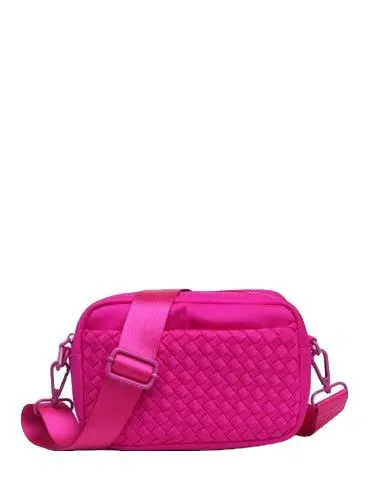 SOL AND SELENE Inspiration Woven Crossbody Bag - Fuchsia
