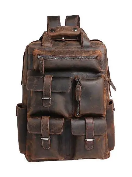 STEEL HORSE LEATHER The Shelby Backpack - Dark Brown