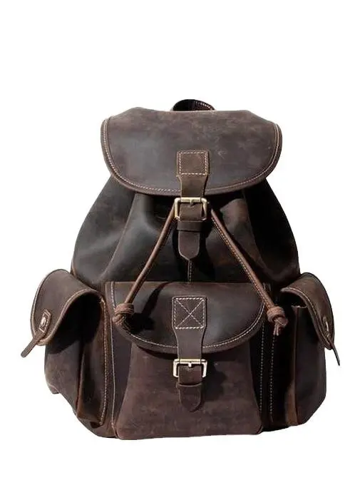 STEEL HORSE LEATHER The Asmund Backpack - Dark Brown