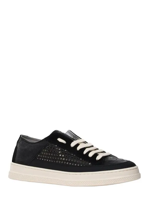 CANDICE COOPER Tim Perforated Leather Sneakers - Black