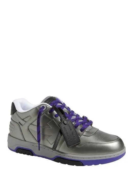Off-White Out Of Office Metallic Low Top Sneaker - Medium Grey - Purple