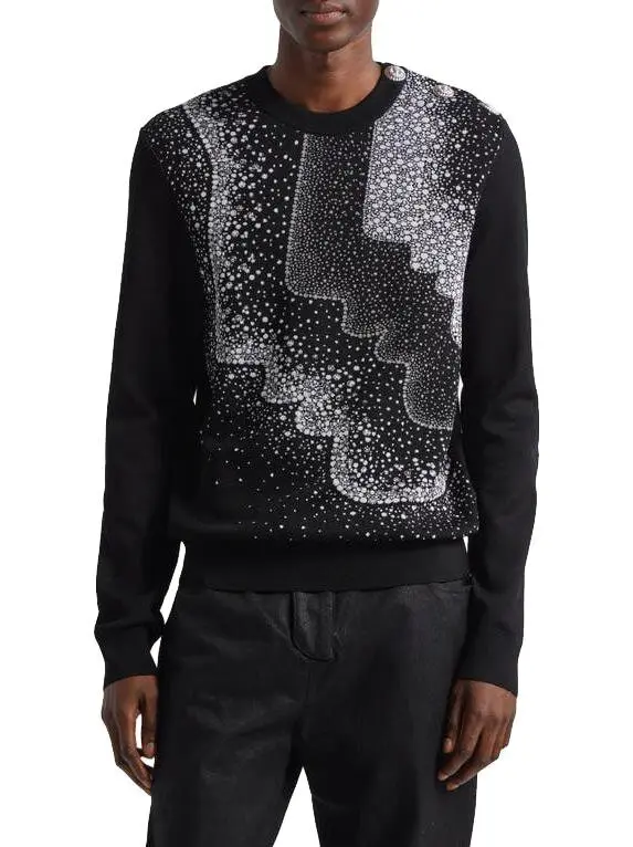 Balmain Faces Jacquard Knit Sweater - Black Multi