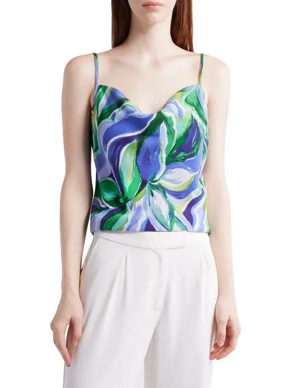 TAHARI ASL Floral Camisole - Pacific Blue Floral