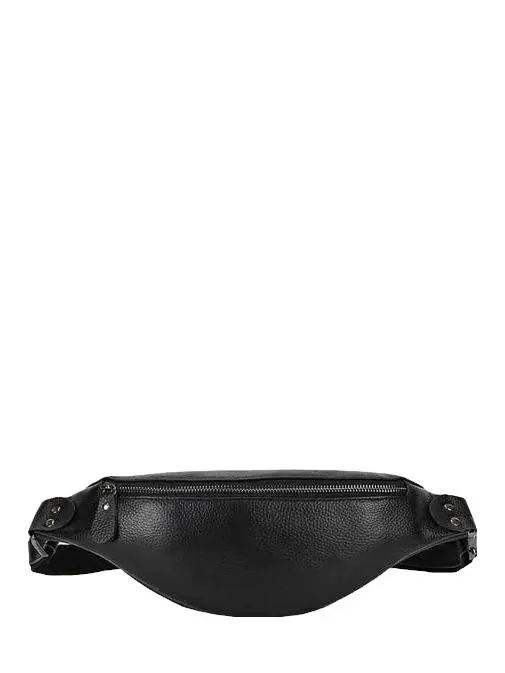 STEEL HORSE LEATHER Walcott Leather Waist Bag - Black