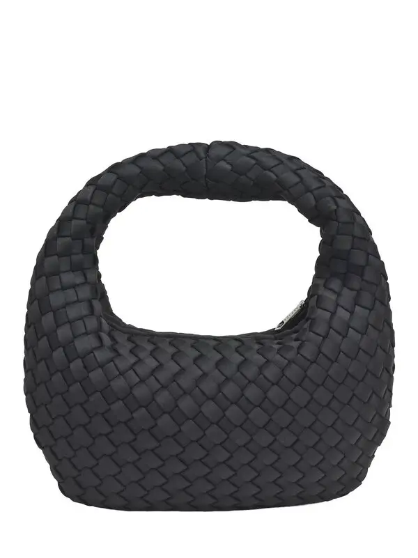 SOL AND SELENE Woven Neoprene Hobo Bag - Black