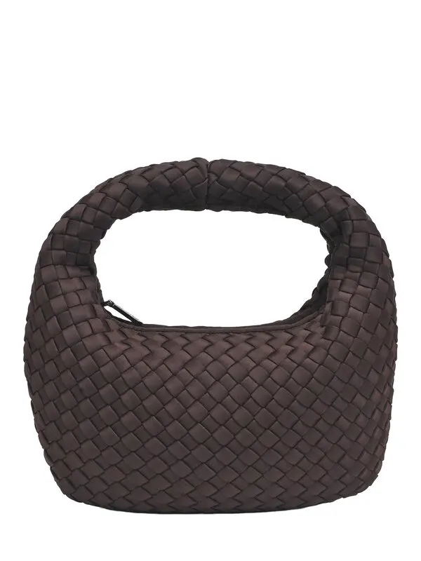 SOL AND SELENE Woven Neoprene Hobo Bag - Chocolate