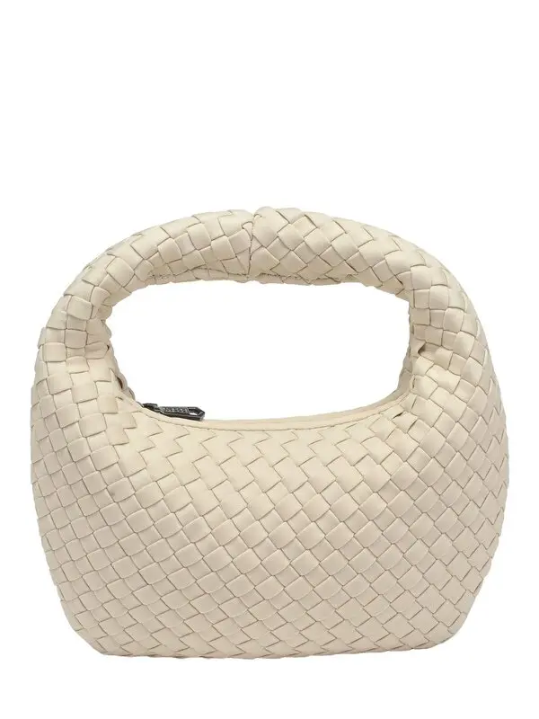 SOL AND SELENE Woven Neoprene Hobo Bag - Cream