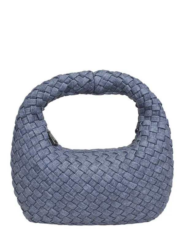 SOL AND SELENE Woven Neoprene Hobo Bag - Dark Denim