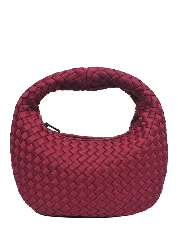 SOL AND SELENE Woven Neoprene Hobo Bag - Wine