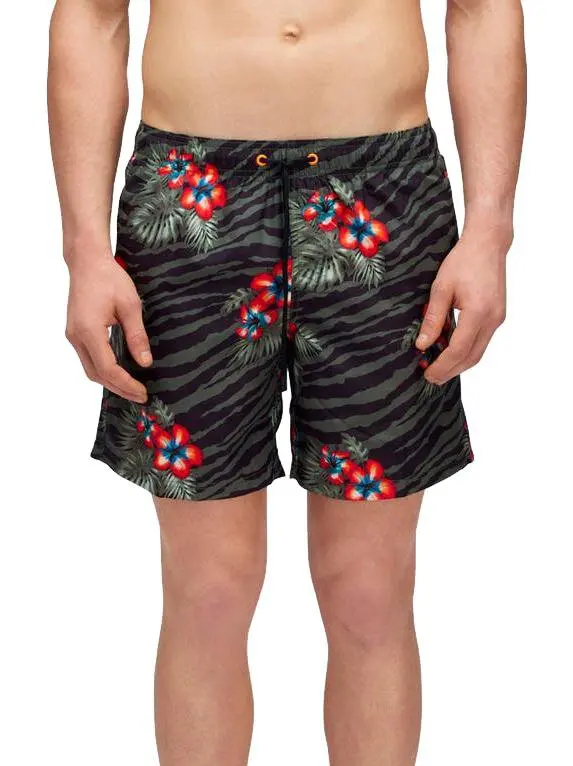 Sundek Floral Print Board Shorts - Thyme