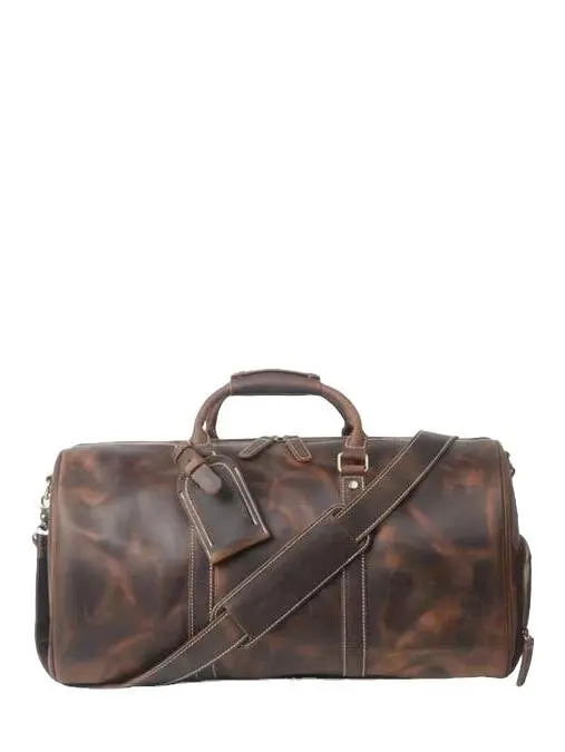 STEEL HORSE LEATHER The Dagny Weekender Duffle Bag - Dark Brown