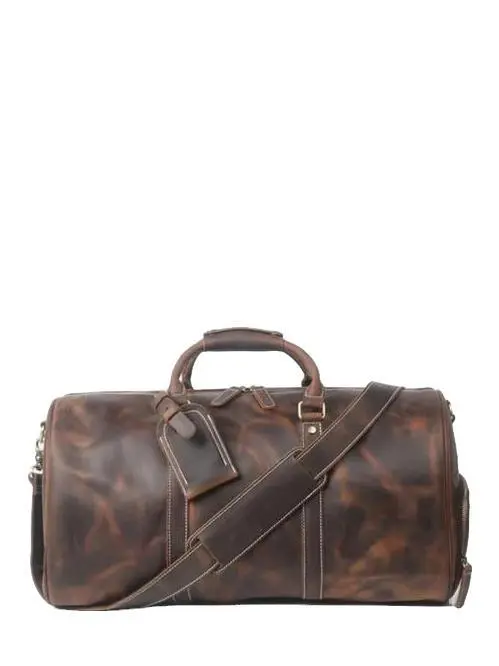 STEEL HORSE LEATHER The Dagny Weekender Duffle Bag - Dark Brown