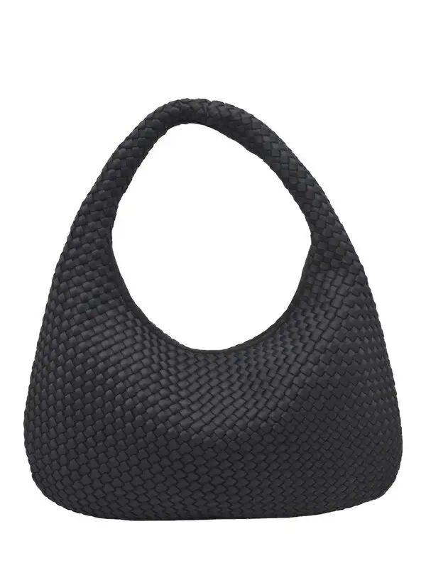 SOL AND SELENE Dare To Dream Large Woven Neoprene Hobo Bag - Black