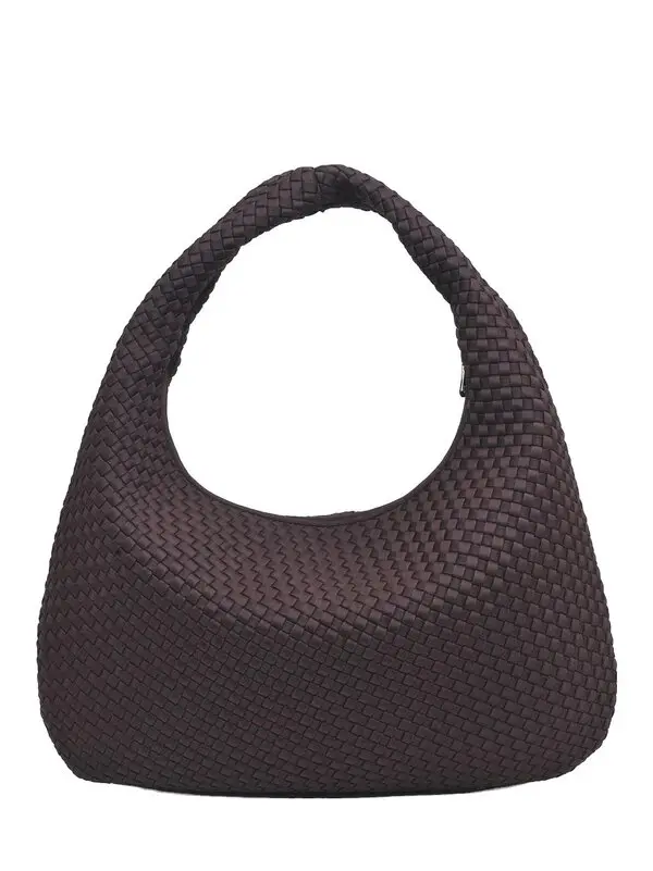 SOL AND SELENE Dare To Dream Large Woven Neoprene Hobo Bag - Chocolate