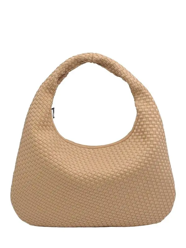 SOL AND SELENE Dare To Dream Large Woven Neoprene Hobo Bag - Nude