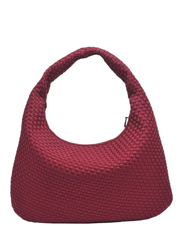 SOL AND SELENE Dare To Dream Large Woven Neoprene Hobo Bag - Wine