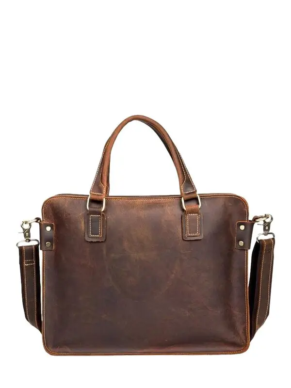 STEEL HORSE LEATHER The Viggo Briefcase - Brown