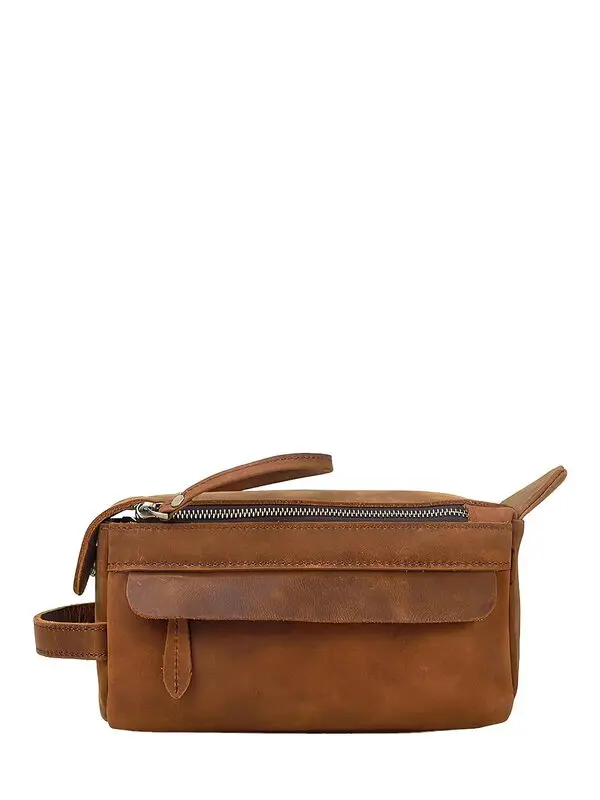 STEEL HORSE LEATHER Dado Leather Dopp Kit - Brown