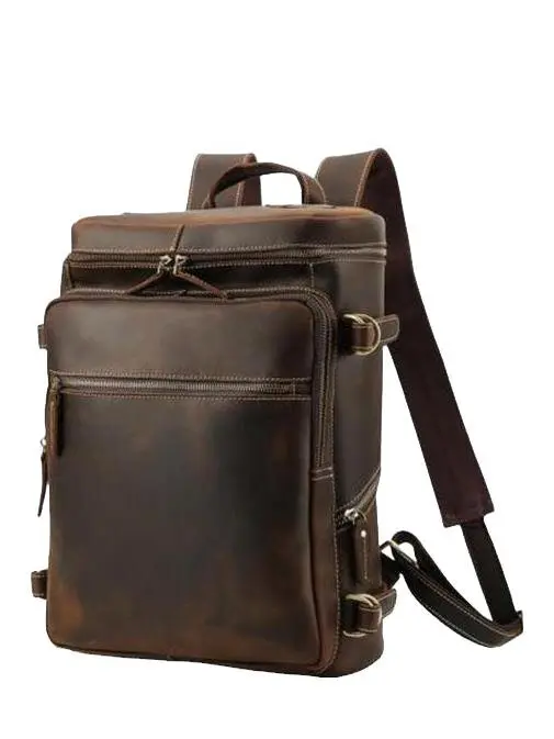 STEEL HORSE LEATHER The Raoul Backpack - Dark Brown