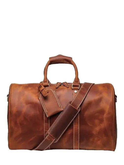STEEL HORSE LEATHER The Brandt Weekender Duffle Bag - Brown