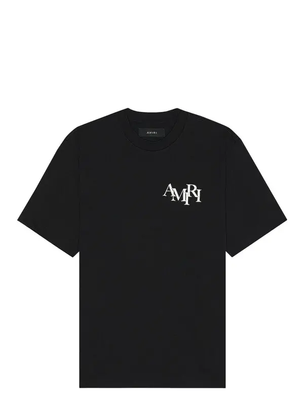 Amiri Staggered Logo Tee - Black