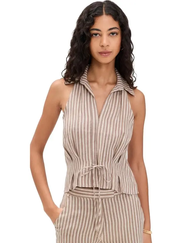 HEVRON Sloan Vest - Chocolate Stripe